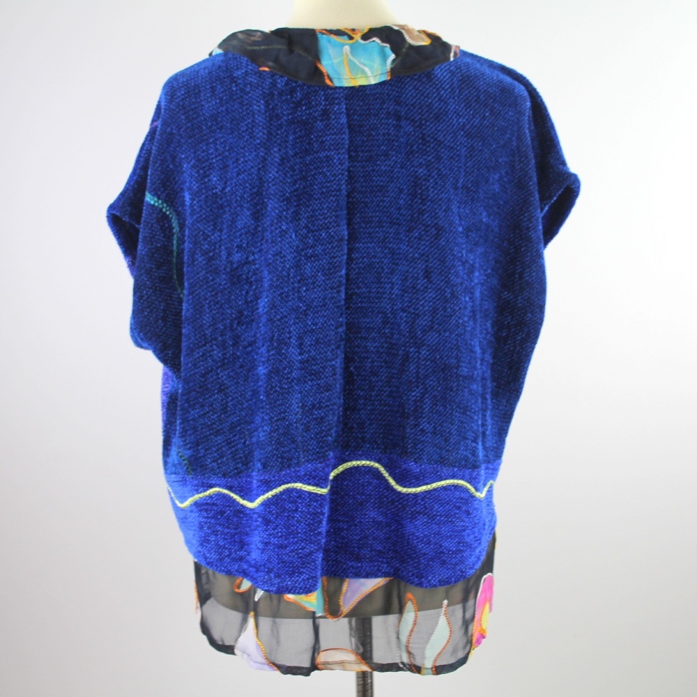 Anne & Bill Howson Art To Wear Royal Blue Chenille Sw… - Gem